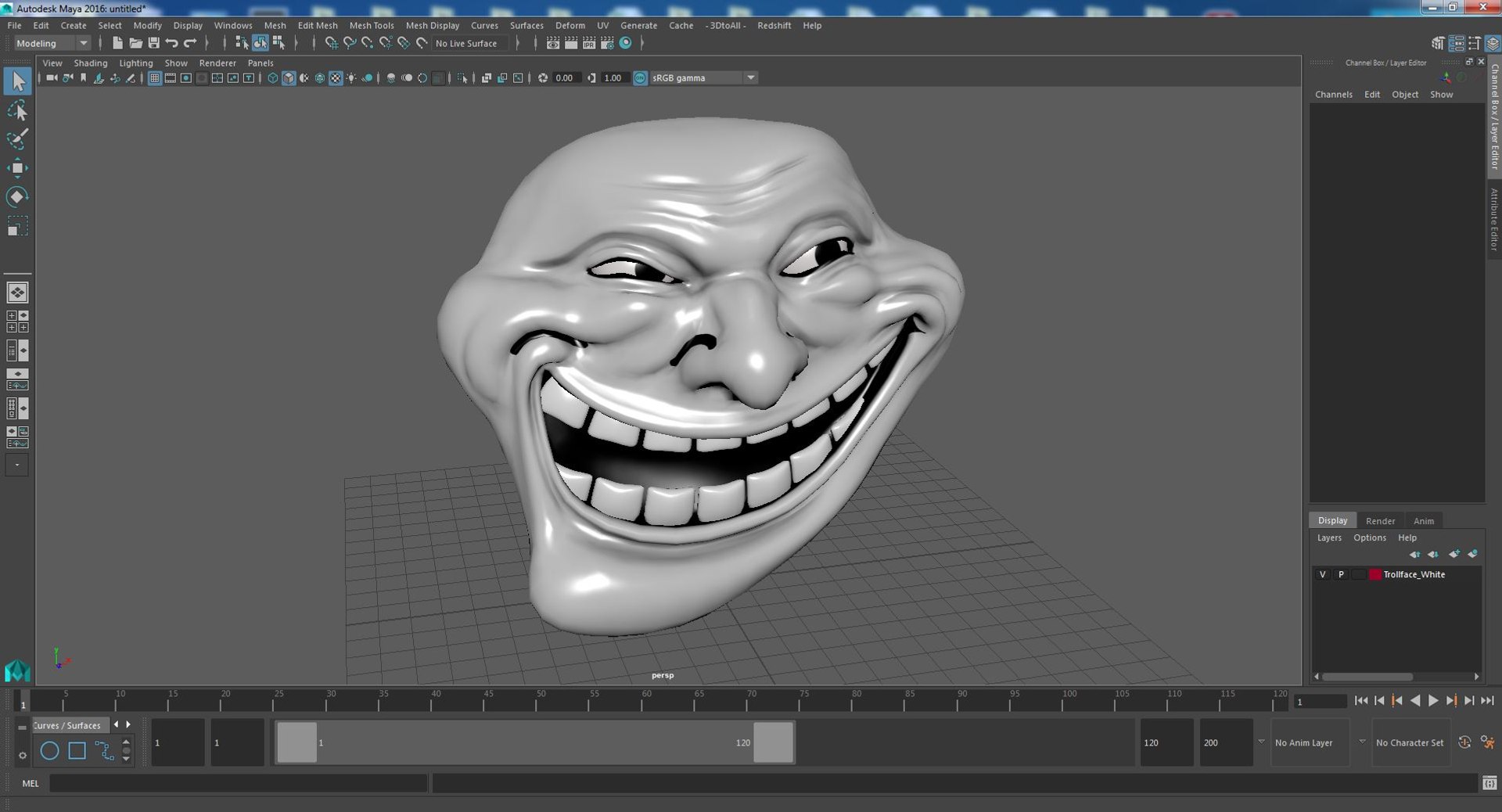 3D Trollface White - TurboSquid 1832879