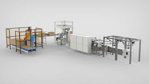 Automatic Packaging Assembly Line model - TurboSquid 1920134