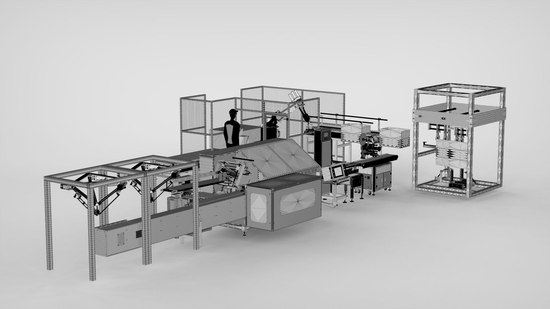 Automatic Packaging Assembly Line Model - TurboSquid 1920134