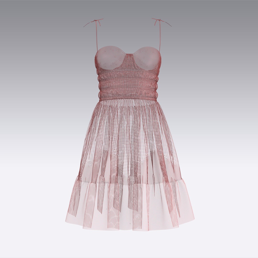 3D Womens Dress Clo3d Marvelous Designer Model - TurboSquid 2229222