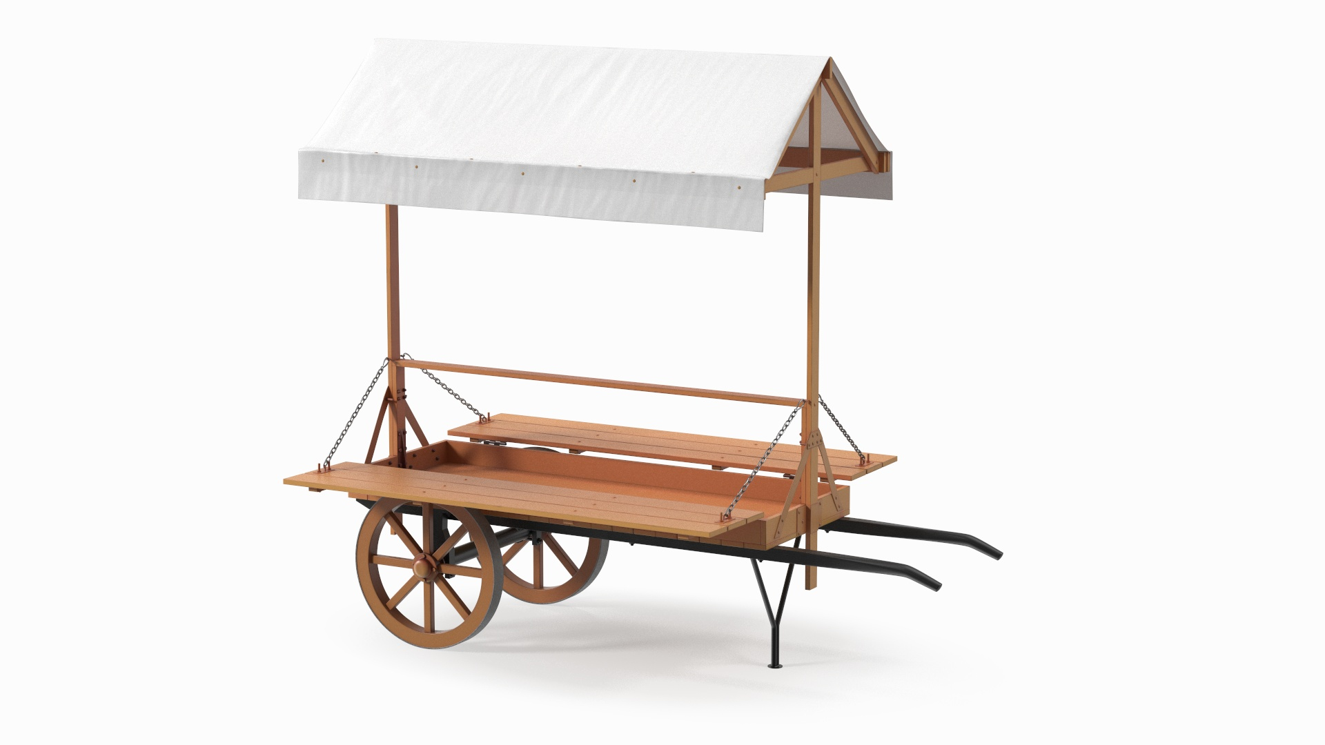 3D Medieval Market Cart With Awning - TurboSquid 2256257