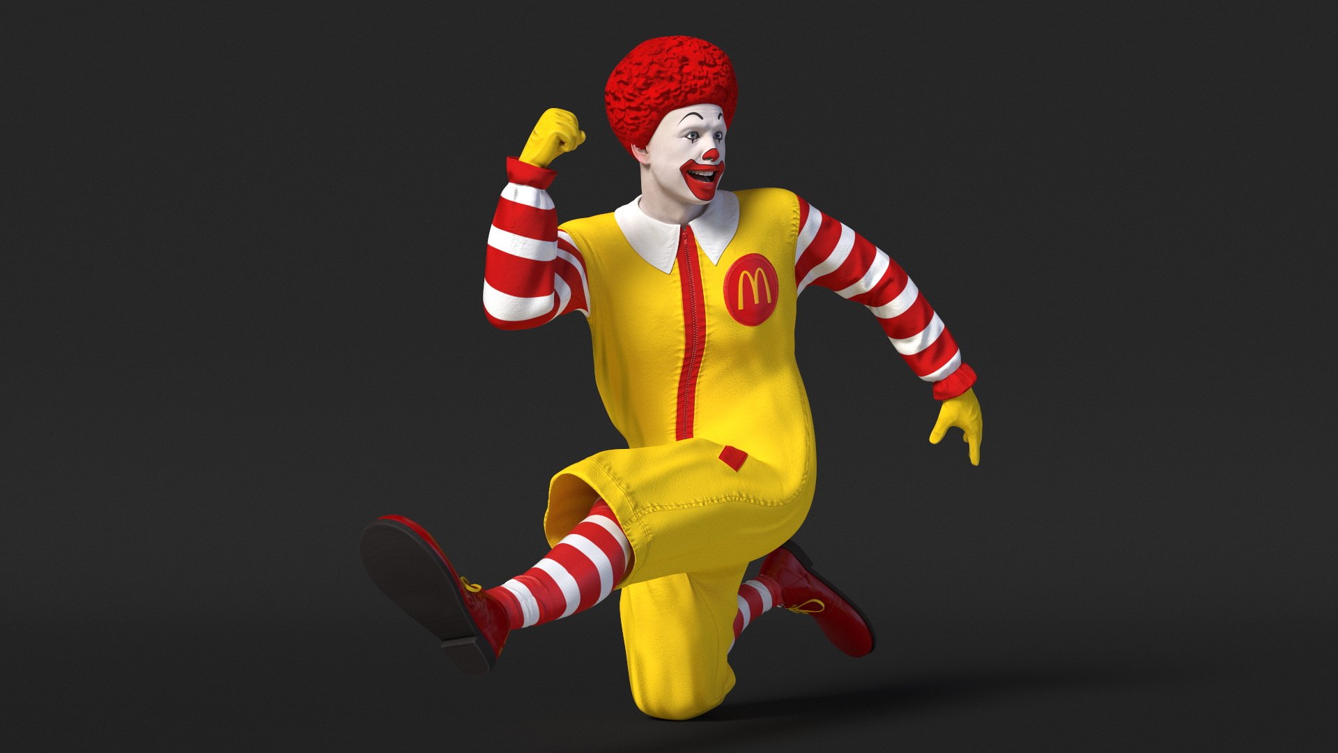 Mascot Of McDonalds Jumping Pose 3D Model - TurboSquid 2337715