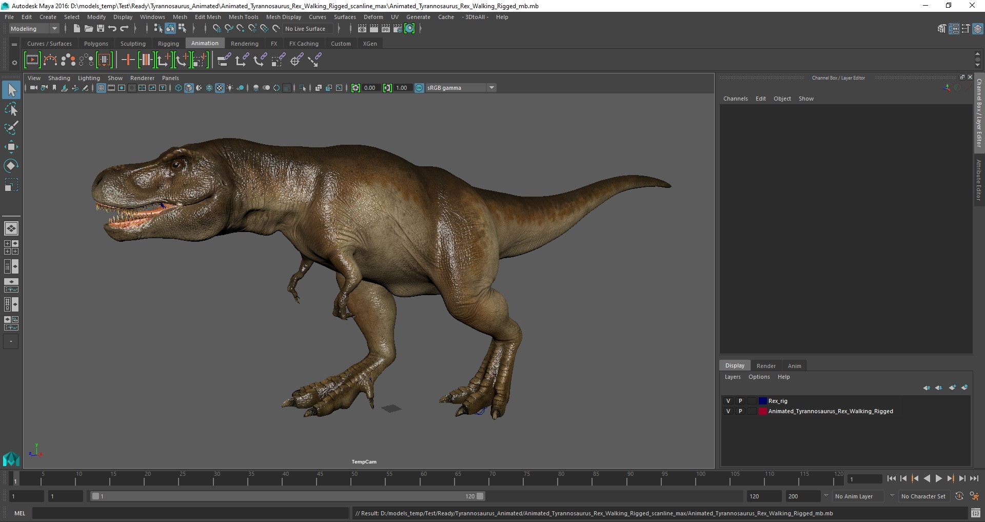 3D tyrannosaurus rex walking animal - TurboSquid 1566265