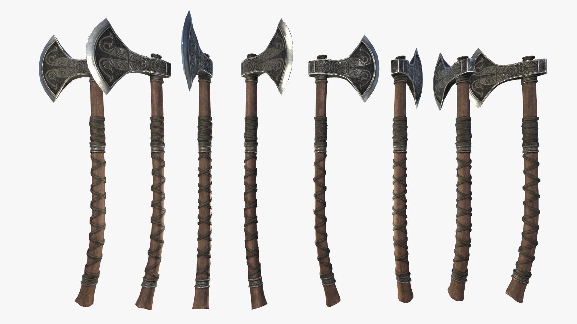 3D Fantasy Axe RPG Danish Dane English Long Hafted Axe Viking Ax Battle ...