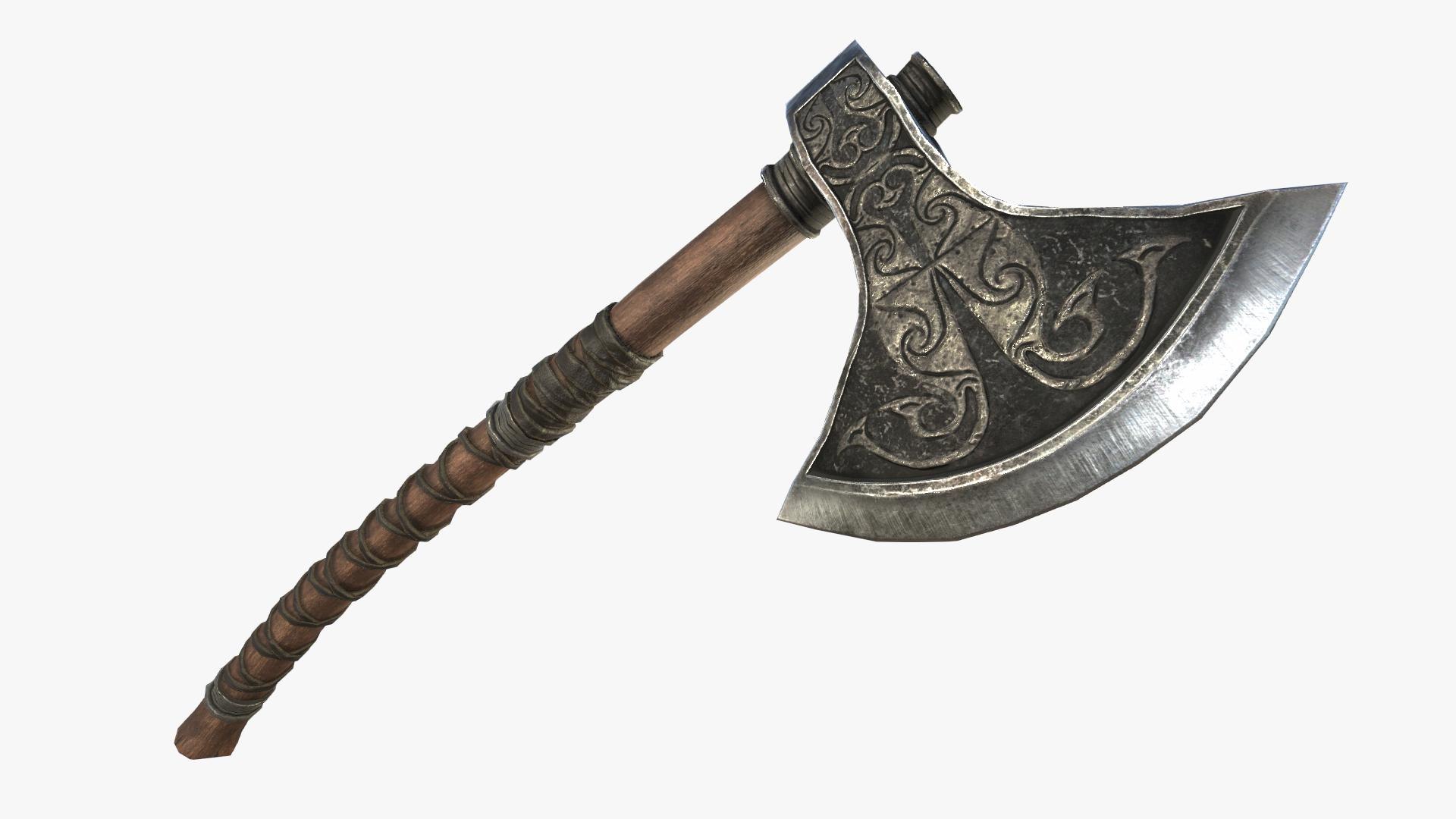 3D Fantasy Axe RPG Danish Dane English Long Hafted Axe Viking Ax Battle ...