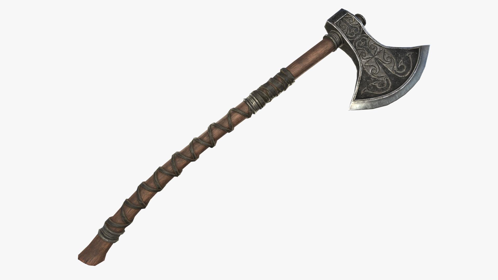 3D Fantasy Axe RPG Danish Dane English Long Hafted Axe Viking Ax Battle ...