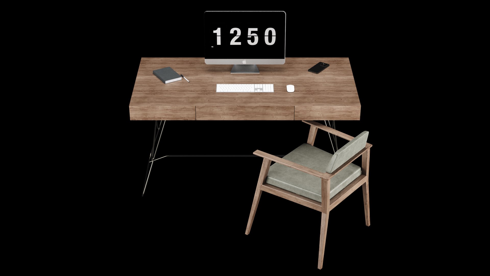 Modern Work Table With Technic Model - TurboSquid 2461077