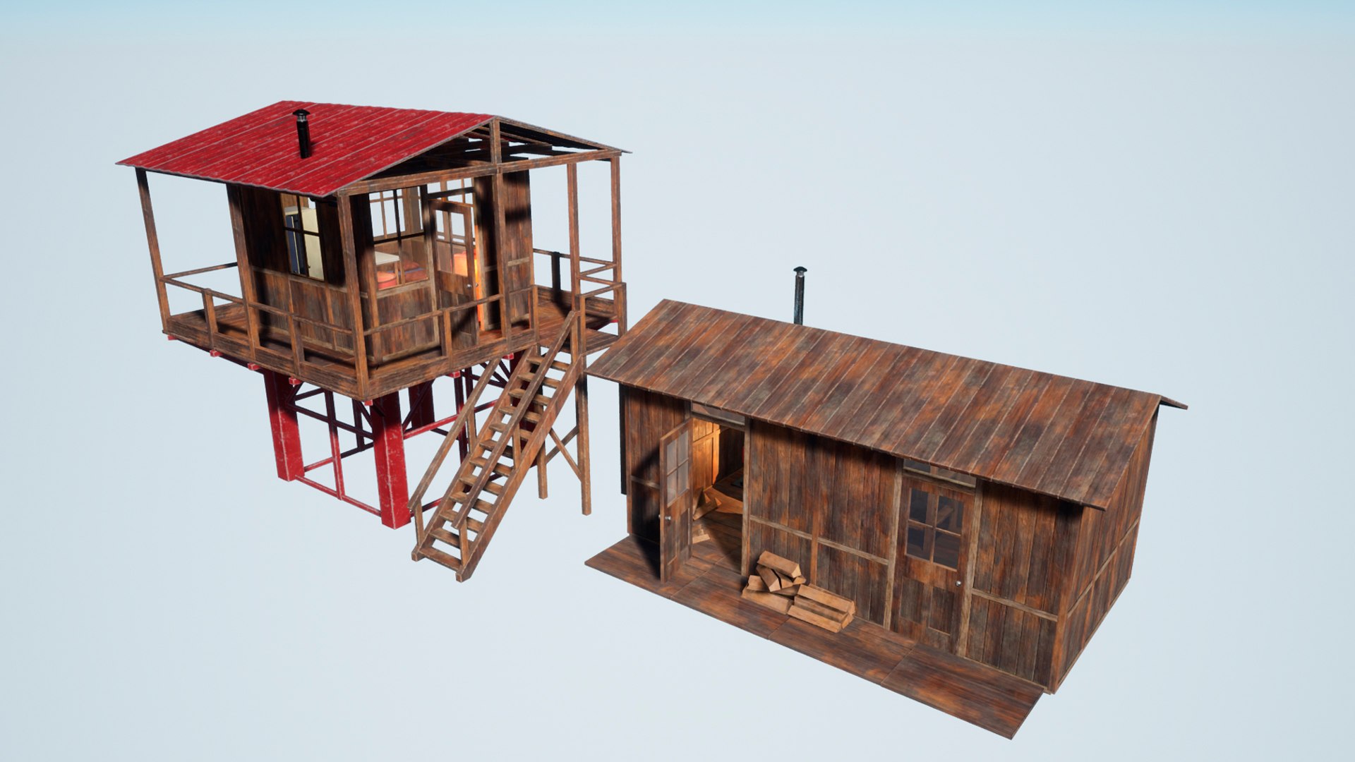 Modular Watchtower And House 3D Model - TurboSquid 1758203