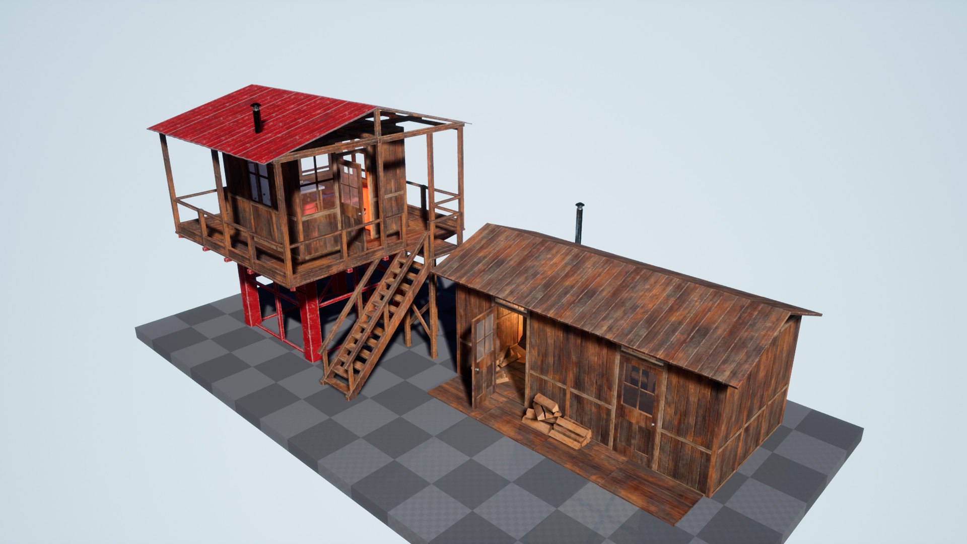 Modular Watchtower And House 3D Model - TurboSquid 1758203