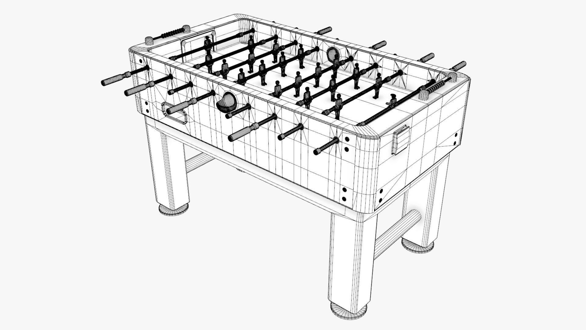 Foosball Table Football 3D Model - TurboSquid 2275316