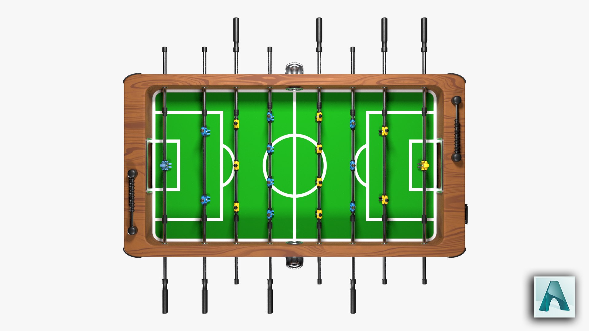Foosball Table Football 3D Model - TurboSquid 2275316