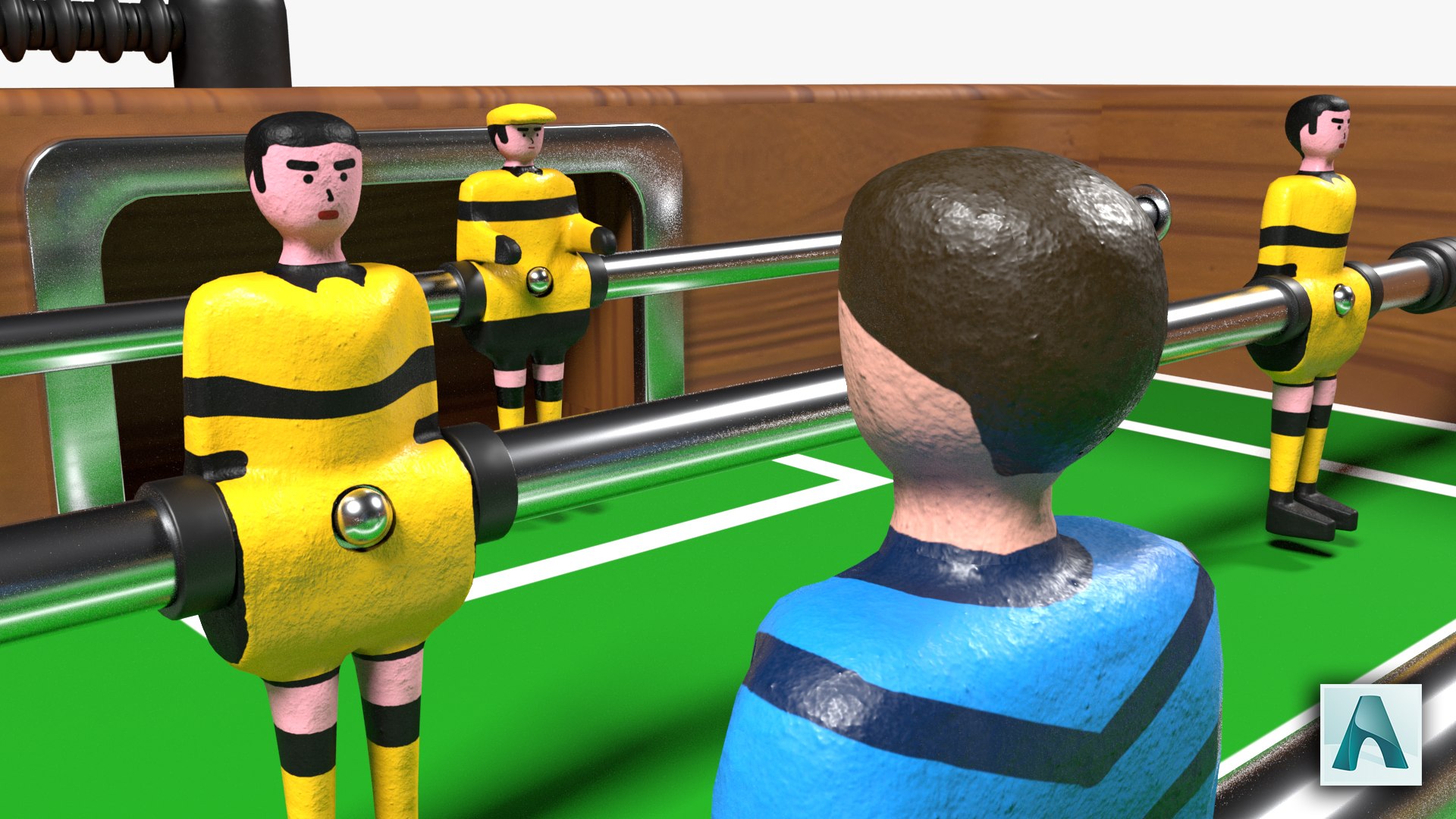 Foosball Table Football 3D Model - TurboSquid 2275316