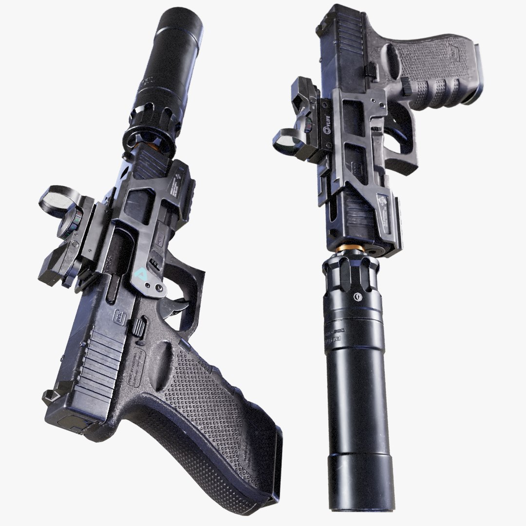 3D Glock 19 Gen 4 with Attachments - High Quality model - TurboSquid ...