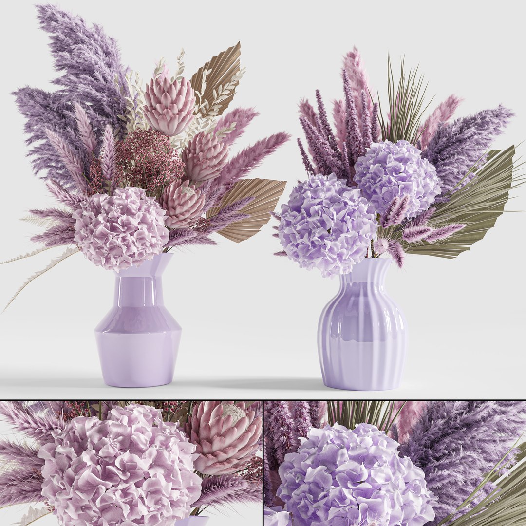 3D Flower Set 019 model - TurboSquid 1849324