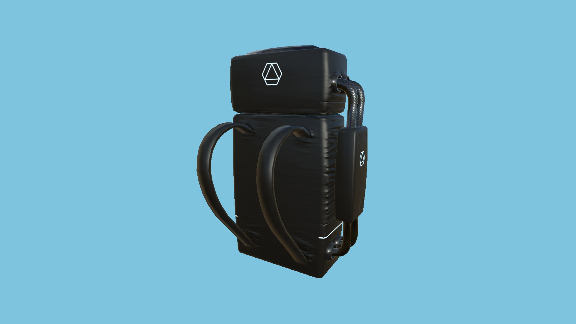 Astronaut Backpack 05 - Full Black - Character Design Fashion 3D Model ...