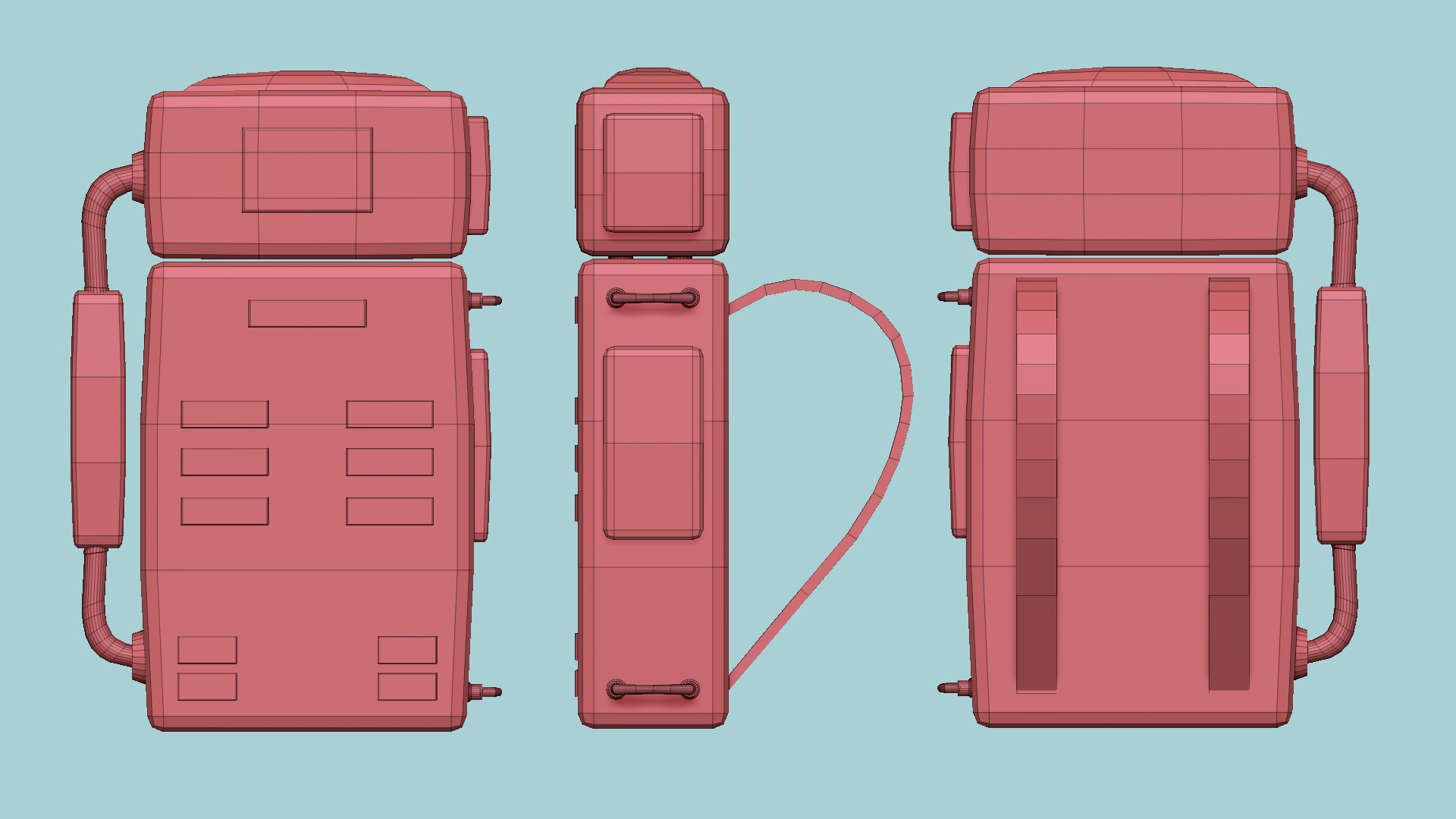 Astronaut Backpack 05 - Full Black - Character Design Fashion 3D Model ...