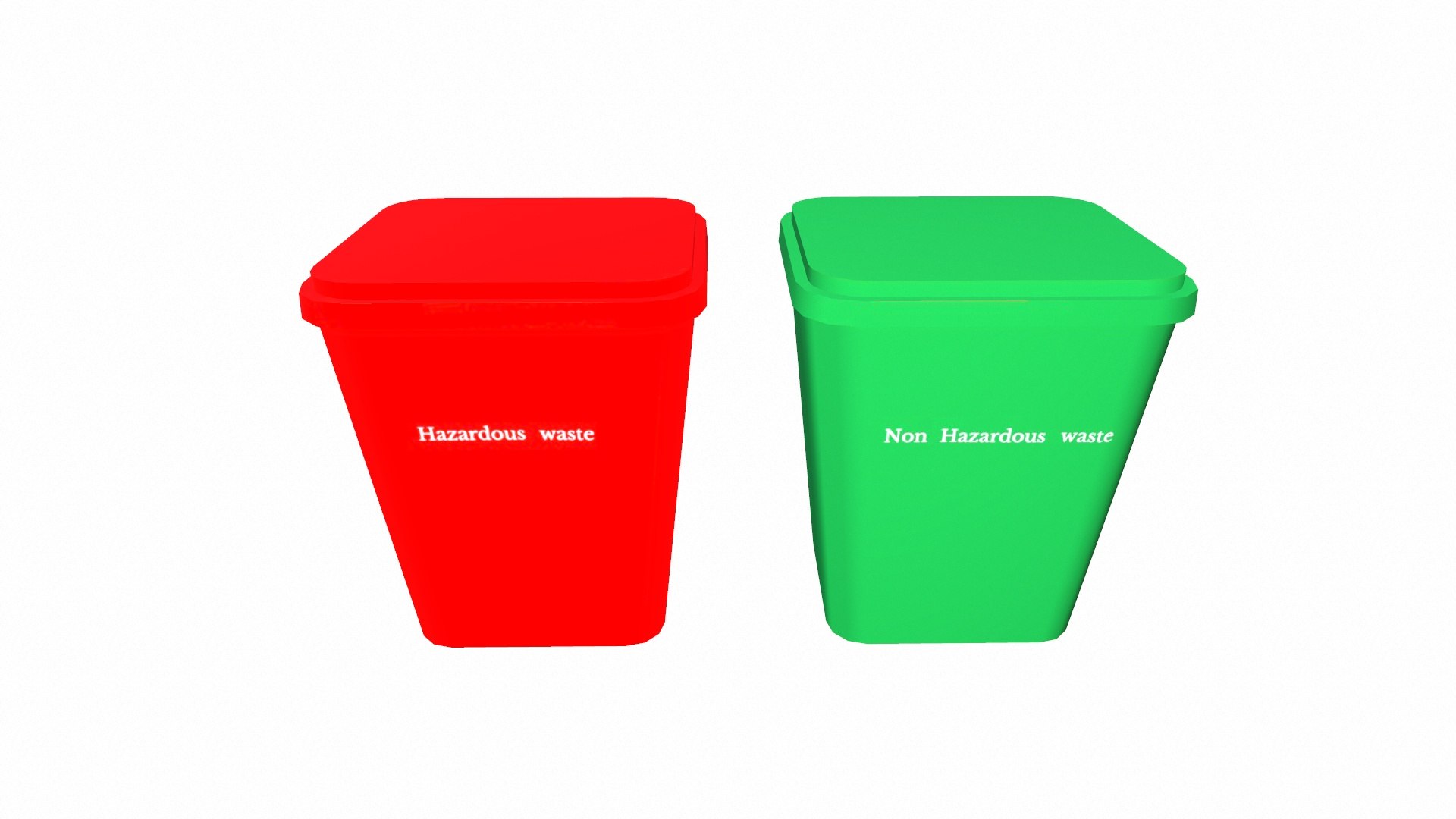HAZARD And NO HAZARD Waste Dustbin Model - TurboSquid 2338445