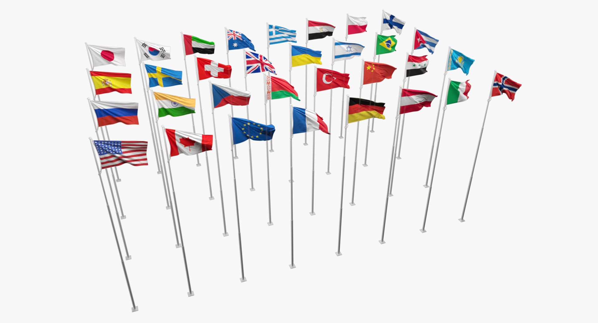 3D flagpole flag model - TurboSquid 1283814