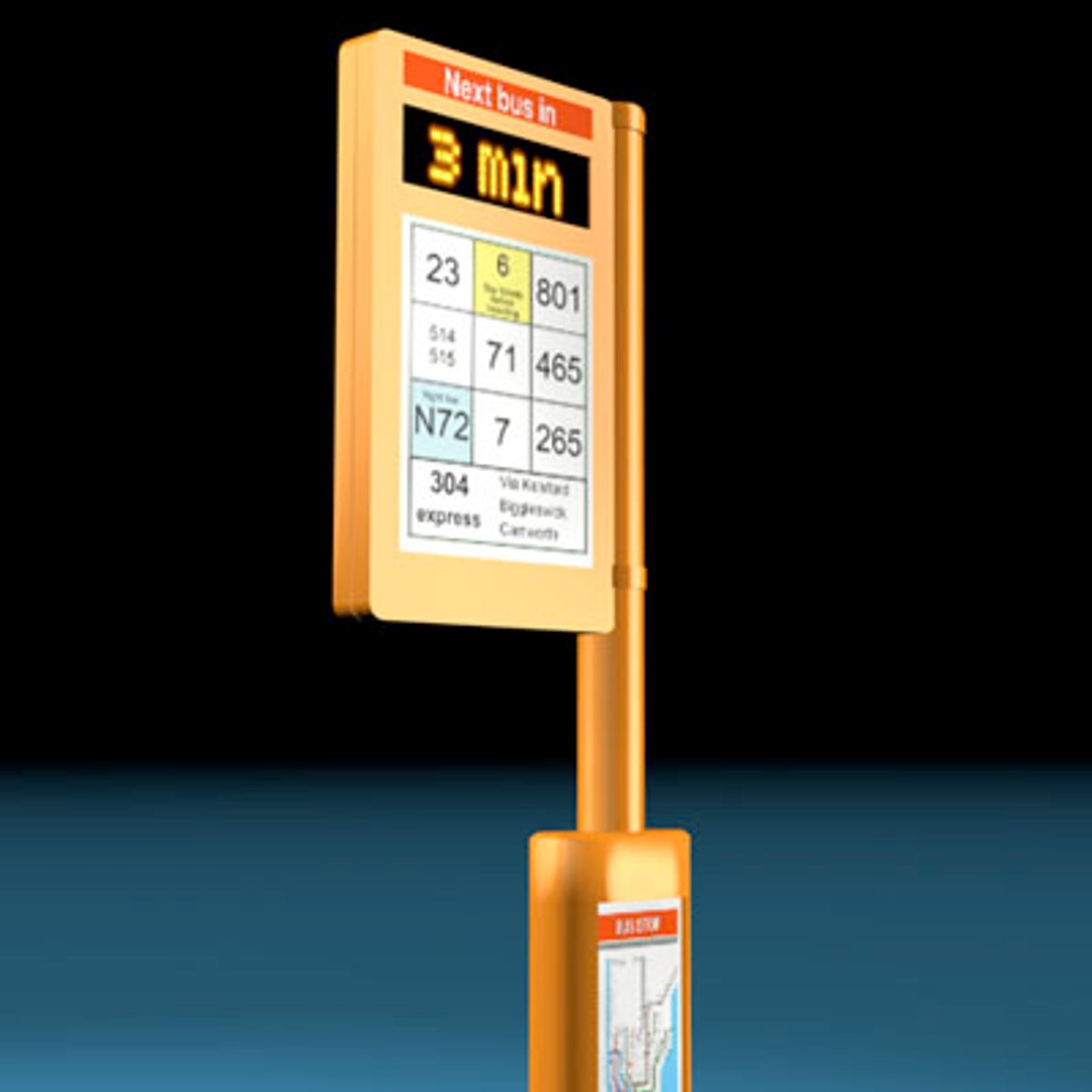 3d Bus Stop Pole Model