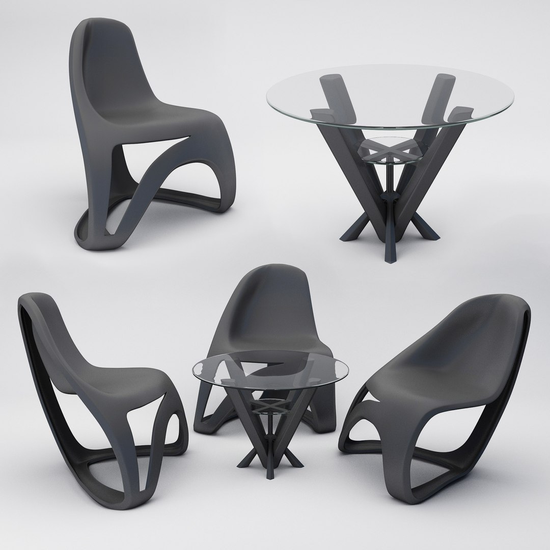 Modern Design Table Chairs Model - TurboSquid 1336556