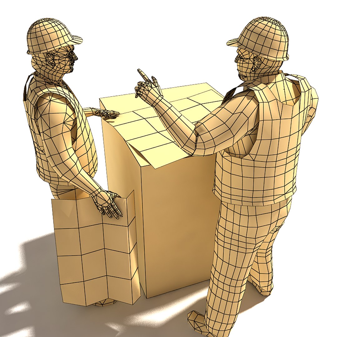 workers pallet loads 3d model