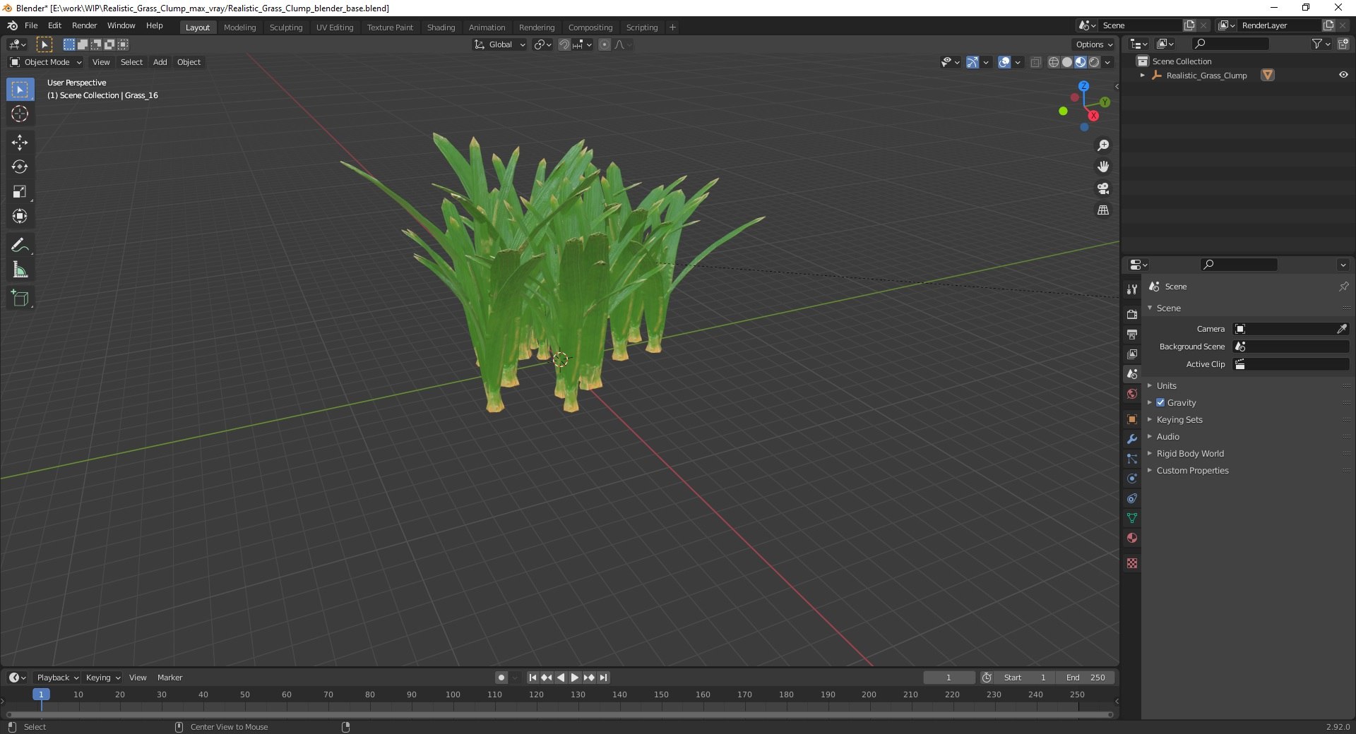 Realistic Grass Clump 3D Model - TurboSquid 2270537