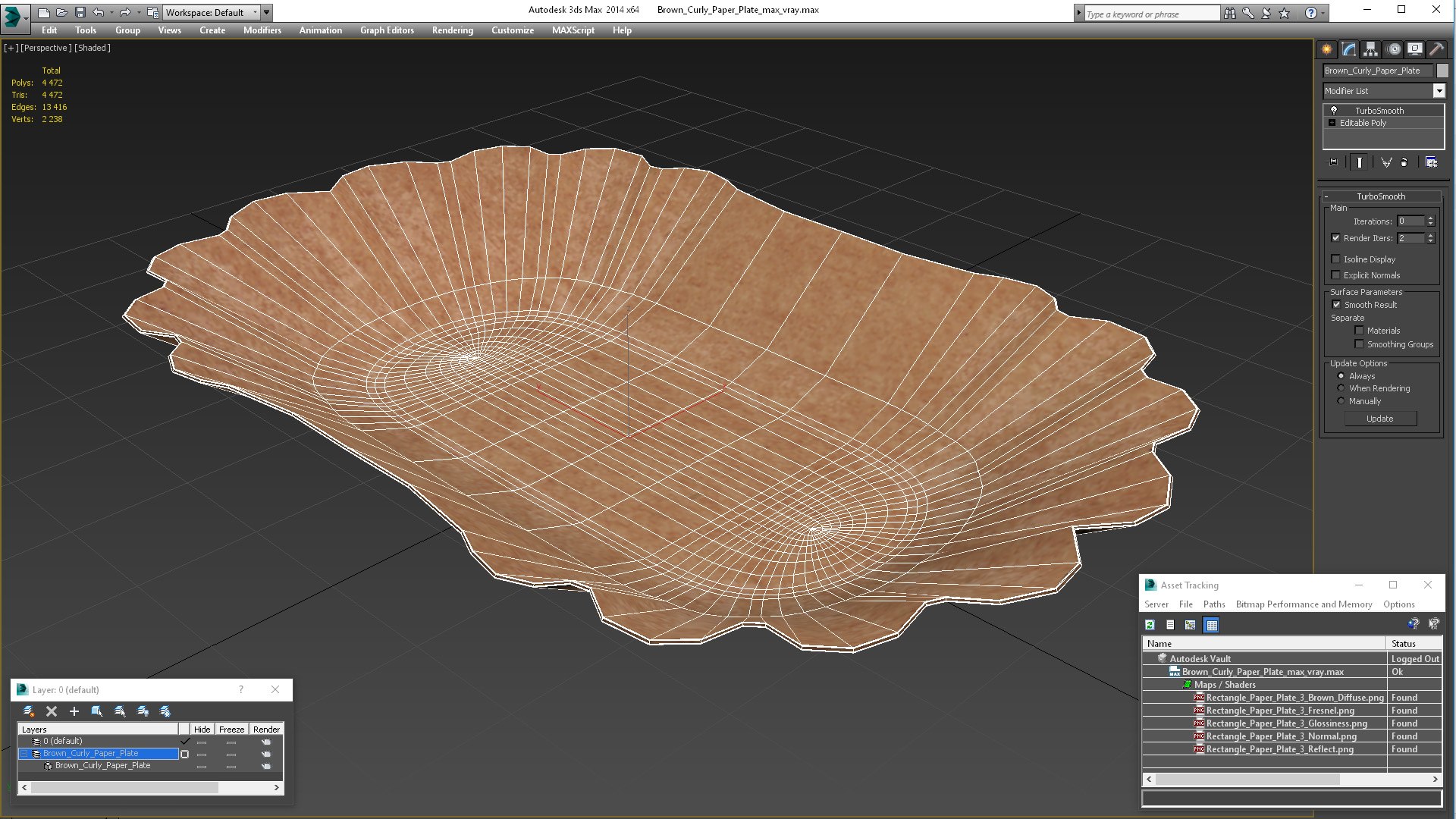 3D Brown Curly Paper Plate model - TurboSquid 2079662