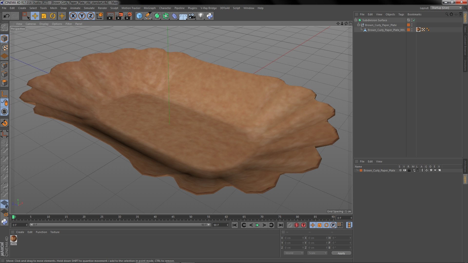 3D Brown Curly Paper Plate model - TurboSquid 2079662