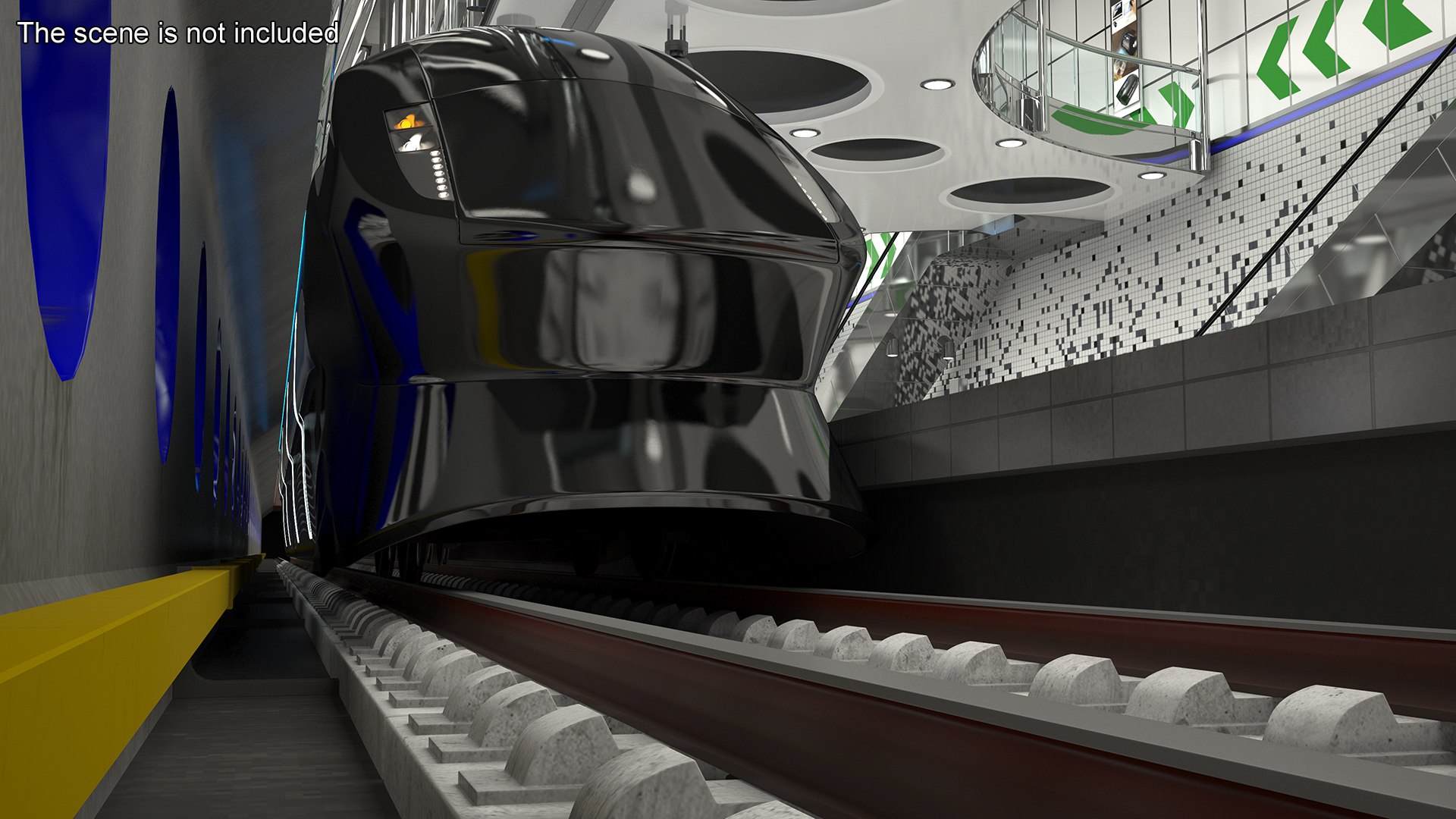 3D Futuristic Passenger Train On The Rails - TurboSquid 2261396