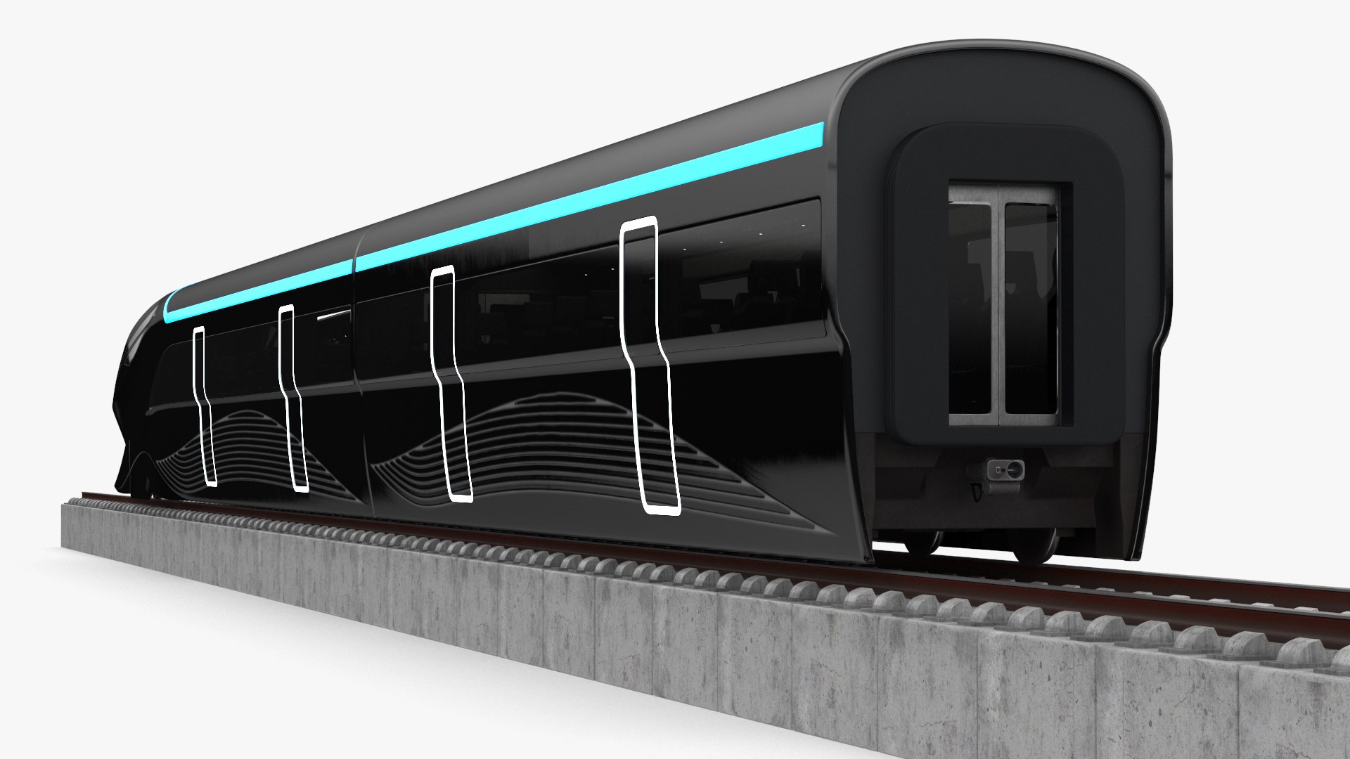 3D Futuristic Passenger Train On The Rails - TurboSquid 2261396