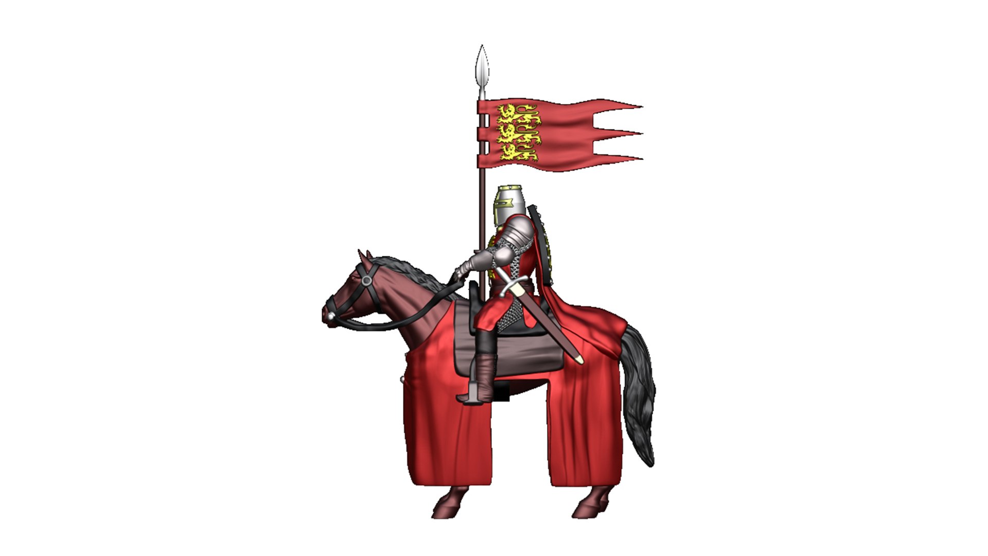 3D Model English Crusader Cavalry 1 - TurboSquid 2320130
