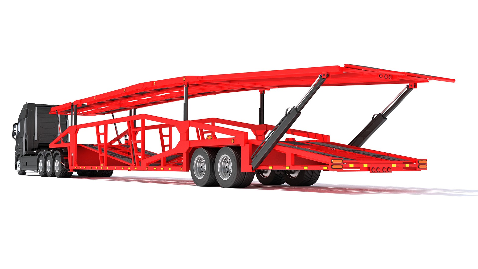 3D Car Hauler Trailer Semi Truck Model - TurboSquid 2262911