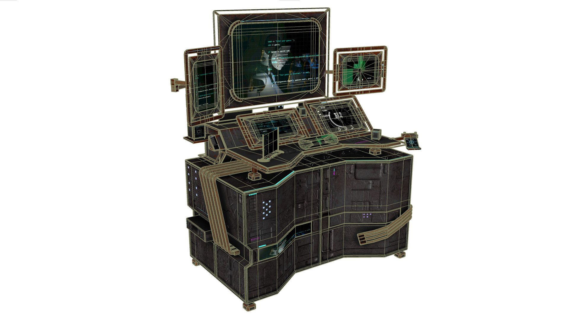 Game Ready Cyberpunk Rusty Table Model - TurboSquid 2283017