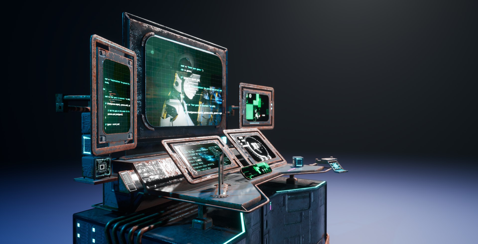 Game Ready Cyberpunk Rusty Table Model - TurboSquid 2283017