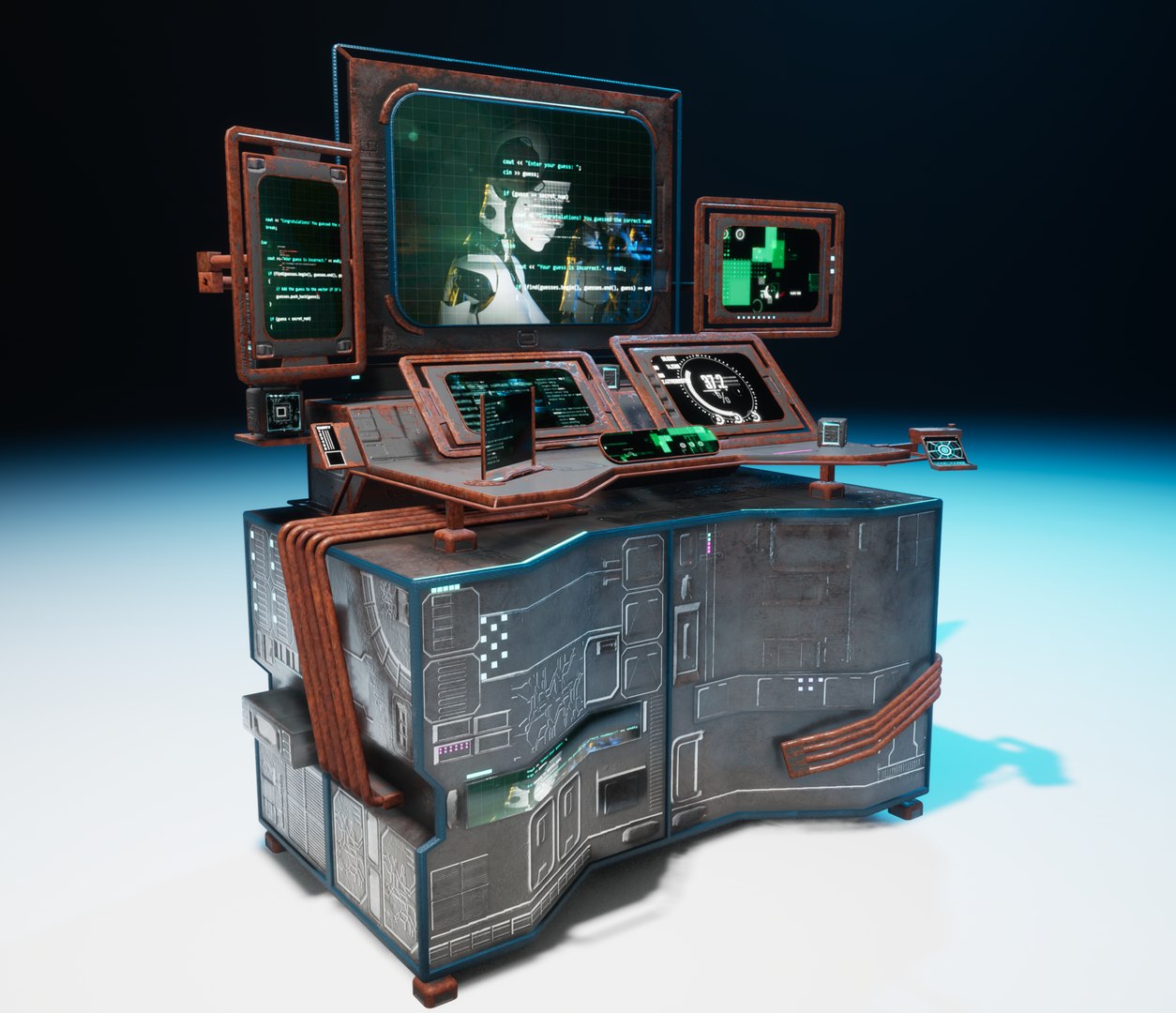 Game Ready Cyberpunk Rusty Table Model - TurboSquid 2283017