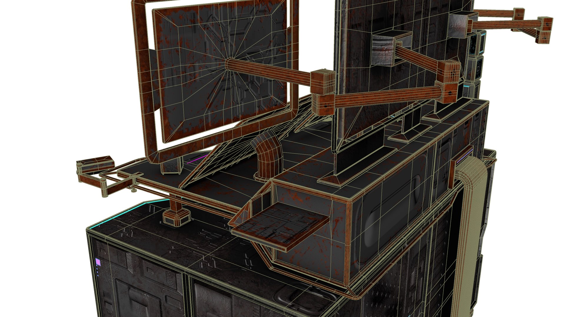 Game Ready Cyberpunk Rusty Table Model - TurboSquid 2283017