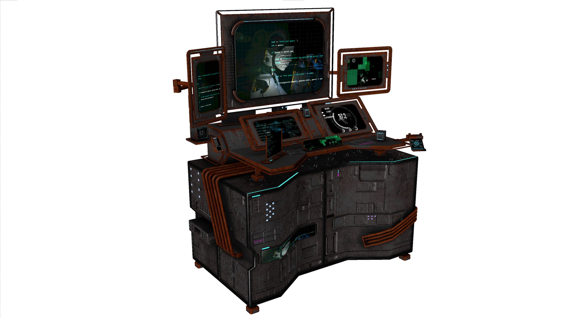 Game Ready Cyberpunk Rusty Table Model - TurboSquid 2283017