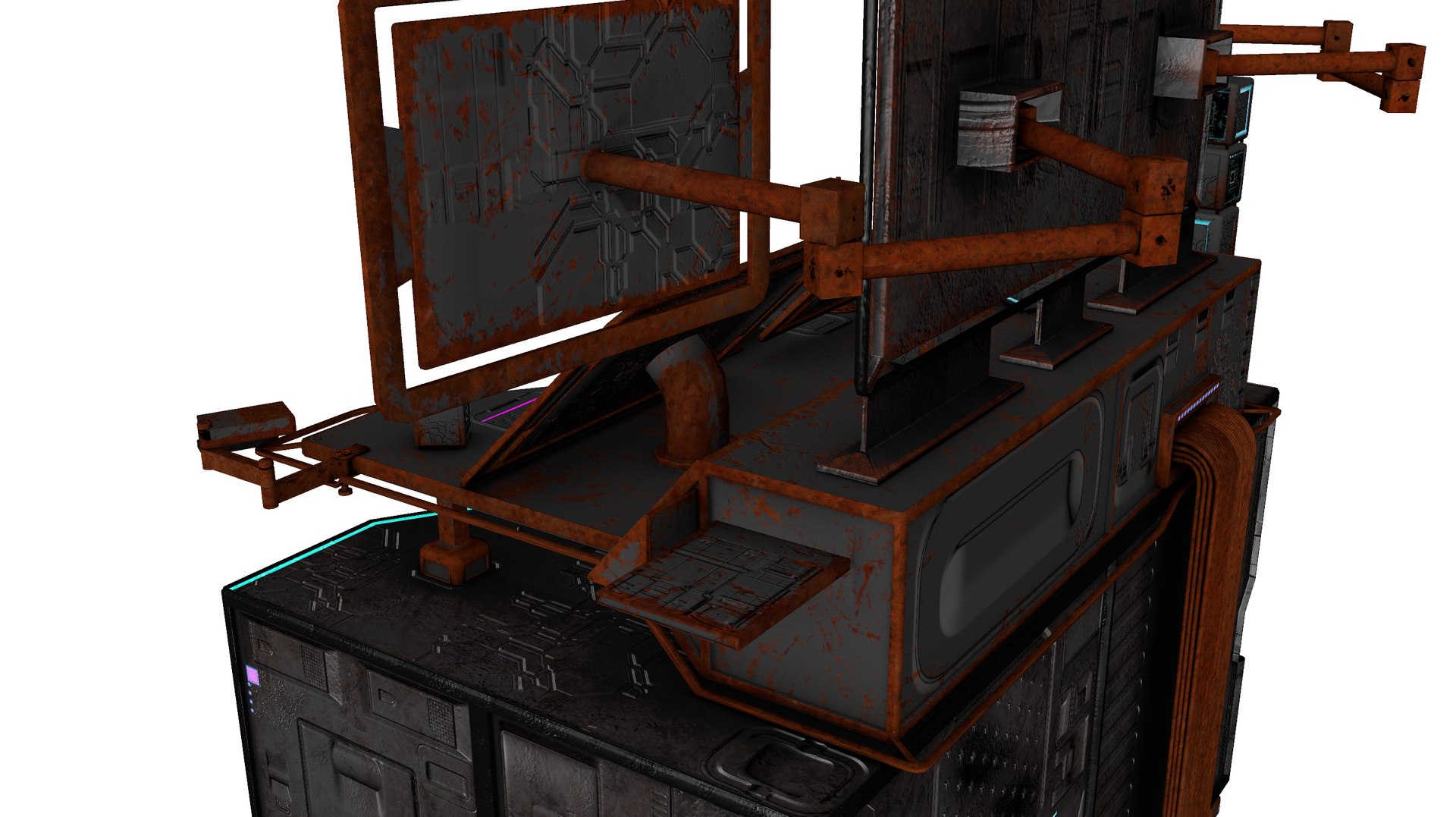 Game Ready Cyberpunk Rusty Table Model - TurboSquid 2283017