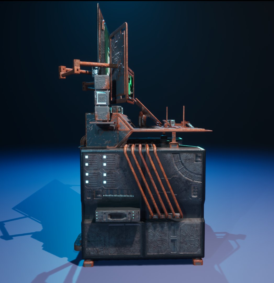 Game Ready Cyberpunk Rusty Table Model - TurboSquid 2283017