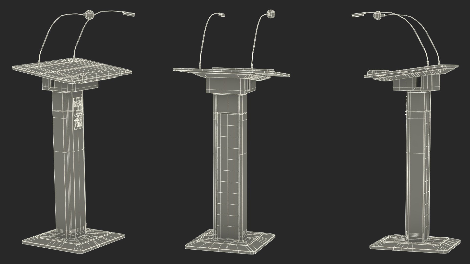 Lectern System Podium Ahuja ASL-3000R Black 3D model - TurboSquid 2063602