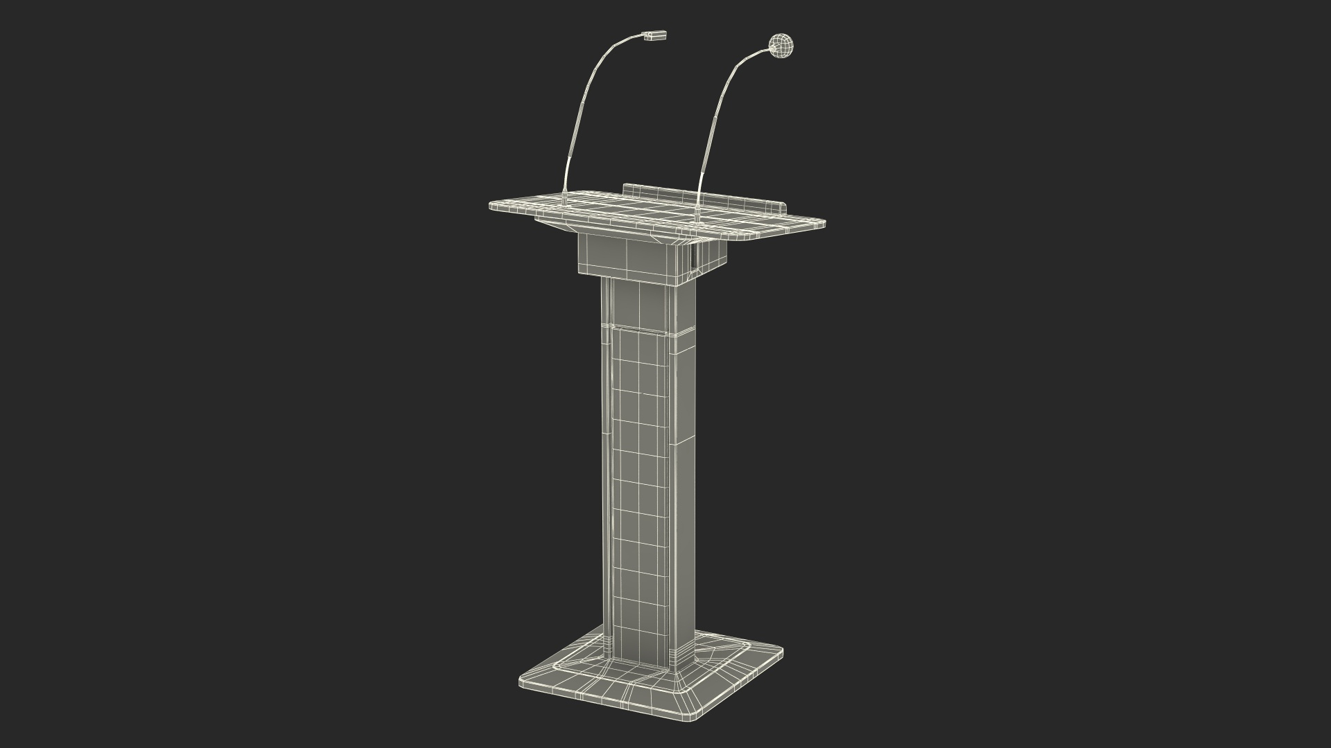 Lectern System Podium Ahuja ASL-3000R Black 3D Model - TurboSquid 2063602