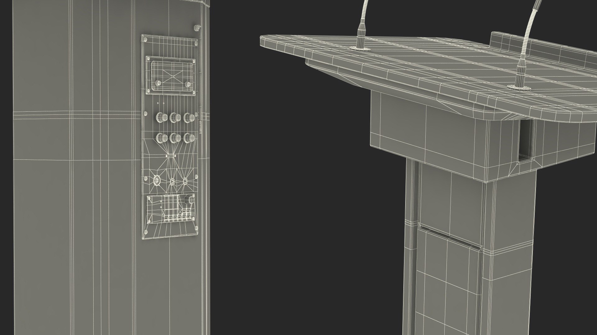 Lectern System Podium Ahuja ASL-3000R Black 3D model - TurboSquid 2063602