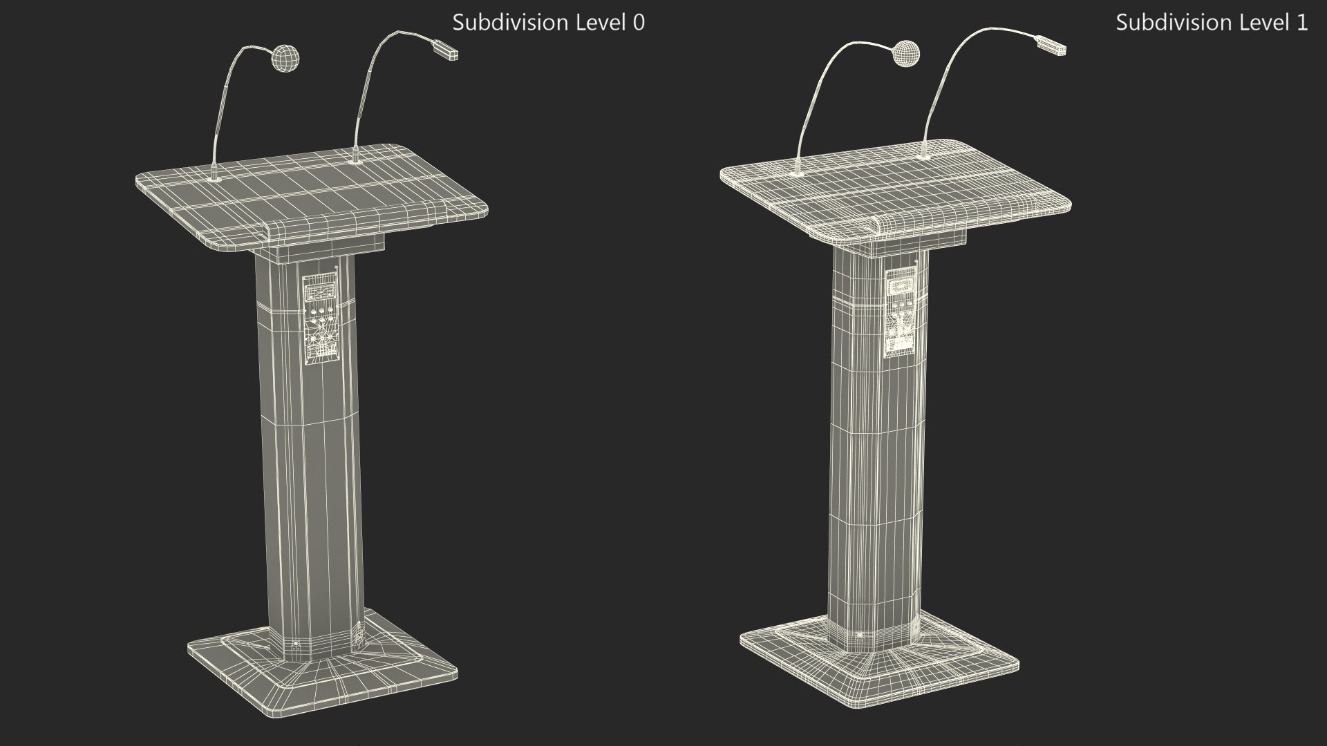 Lectern System Podium Ahuja ASL-3000R Black 3D model - TurboSquid 2063602