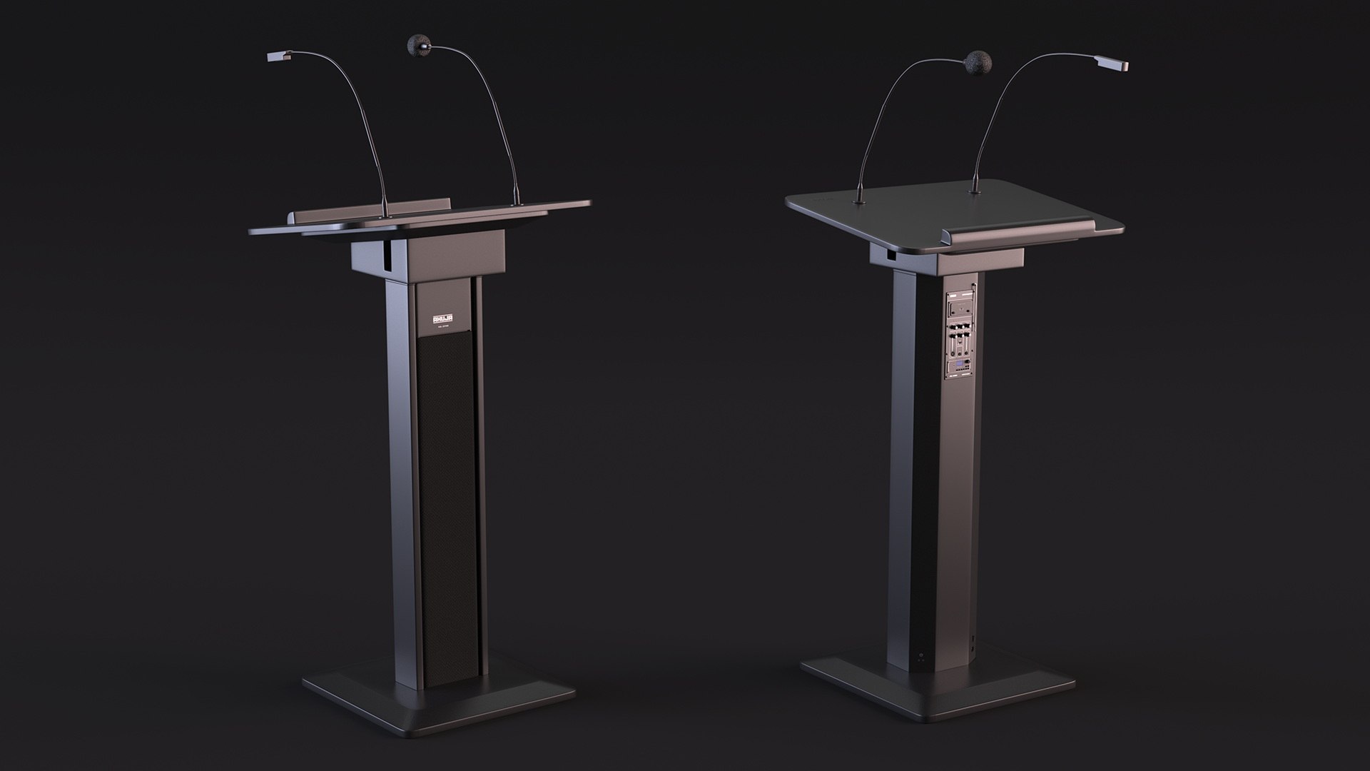 Lectern System Podium Ahuja ASL-3000R Black 3D Model - TurboSquid 2063602