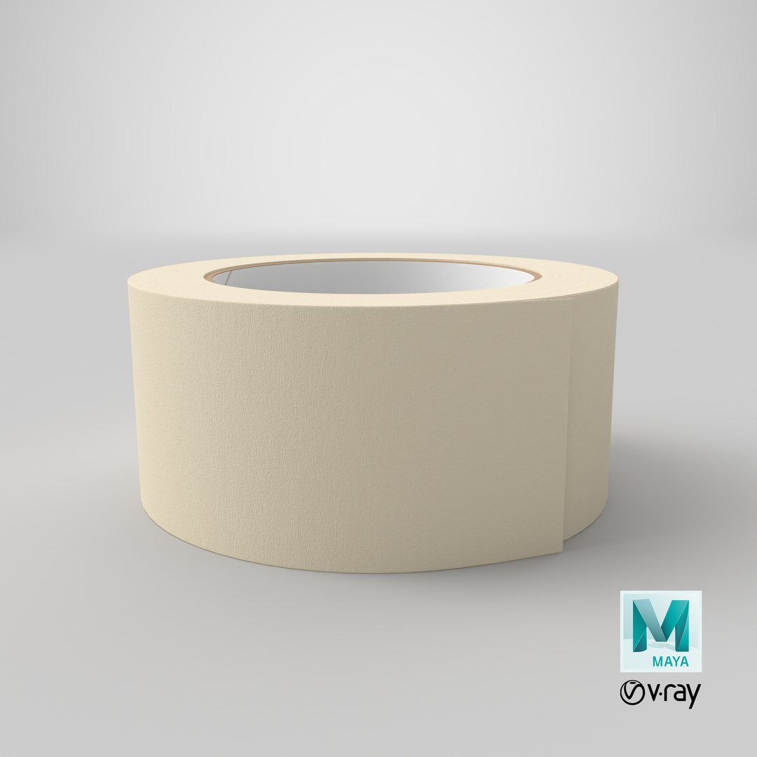 3D Model Masking Tape 7 Inch Beige And Blue - TurboSquid 2098365