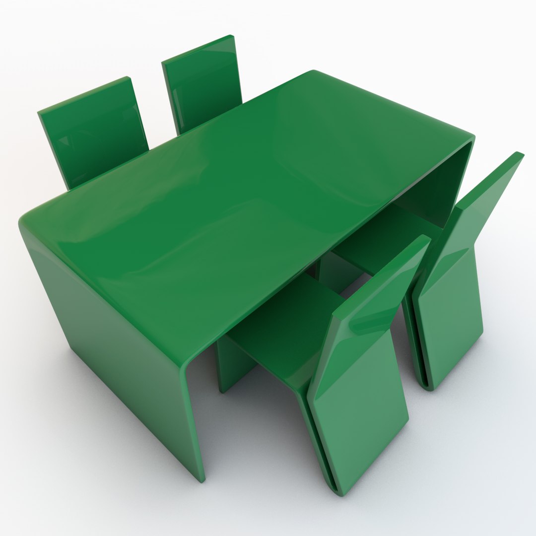 3d Model Plastic Table Chairs
