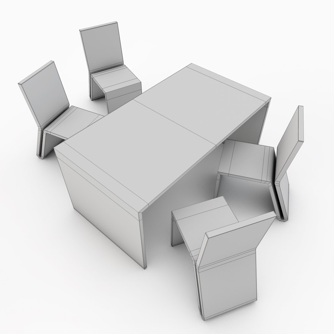 3d Model Plastic Table Chairs