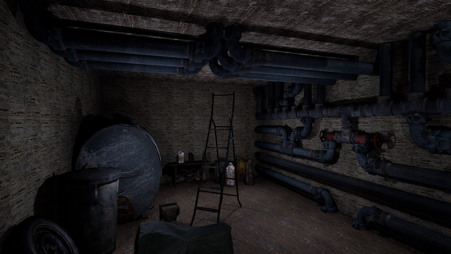 3D Rusty Dark Horror Basement Floor 3 Rooms Model - TurboSquid 2375273
