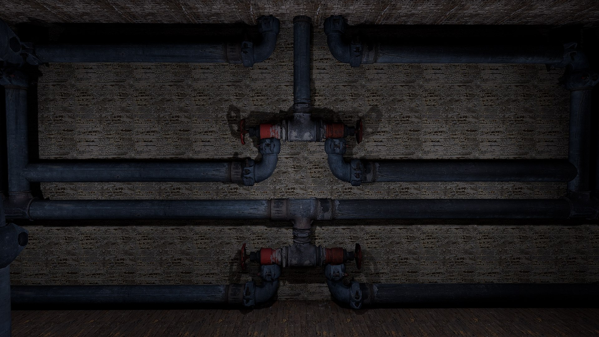 3D Rusty Dark Horror Basement Floor 3 Rooms Model - TurboSquid 2375273