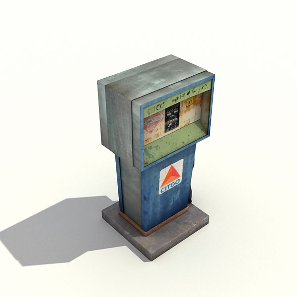 3d low-poly gas pump